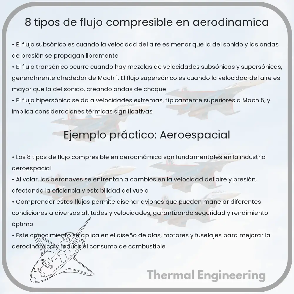 8 Tipos de Flujo Compresible en Aerodinámica