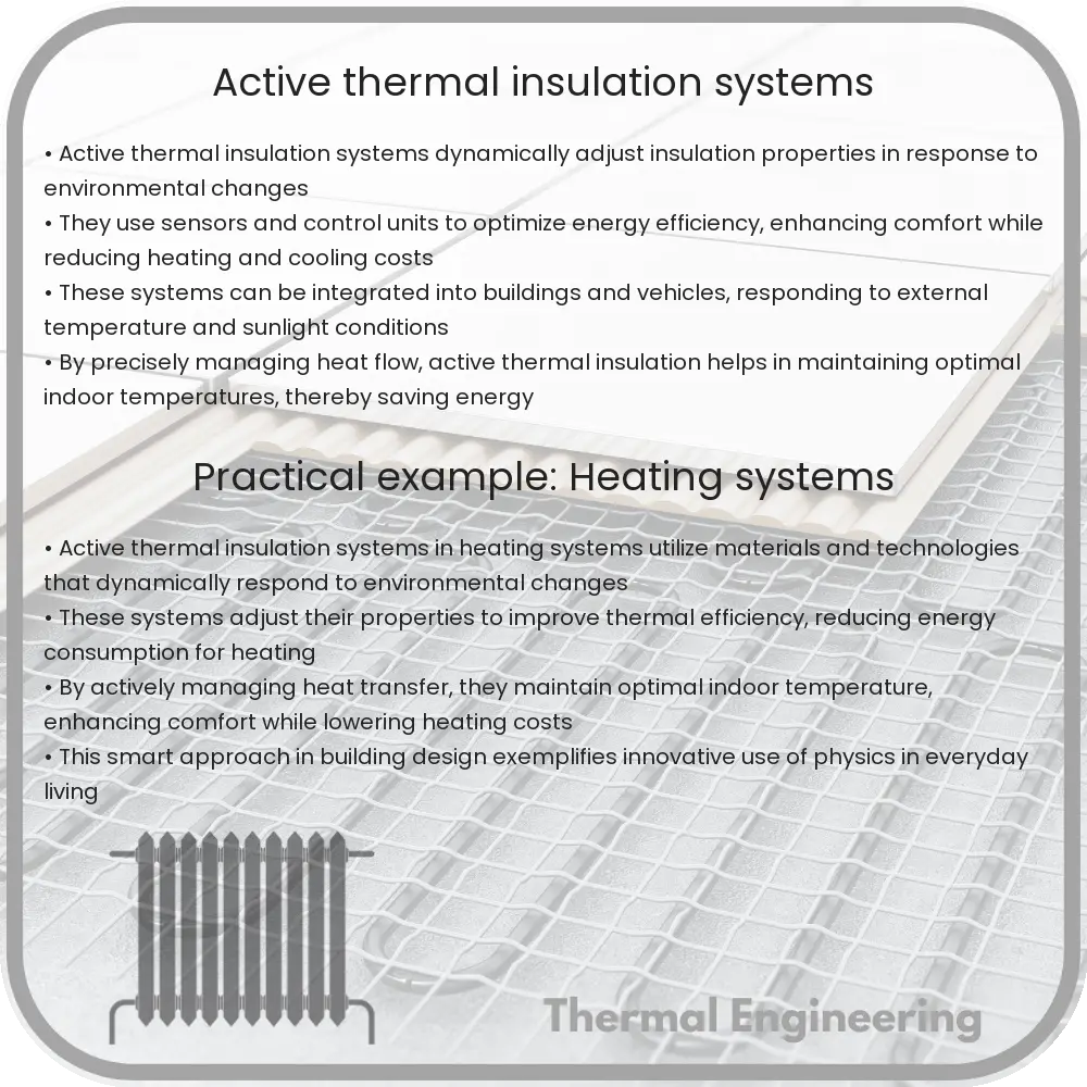 Active thermal insulation systems