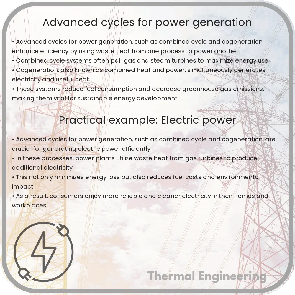 Advanced cycles for power generation