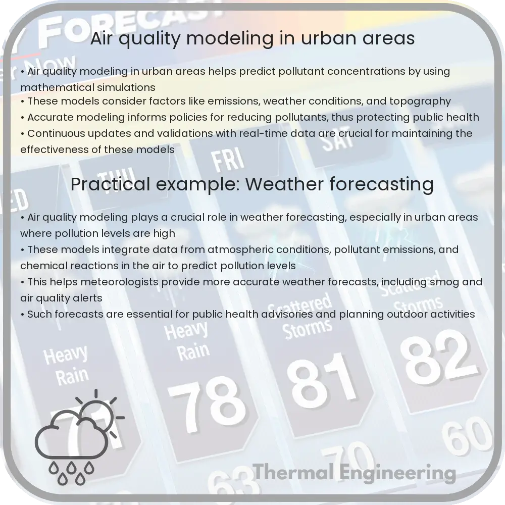Air quality modeling in urban areas
