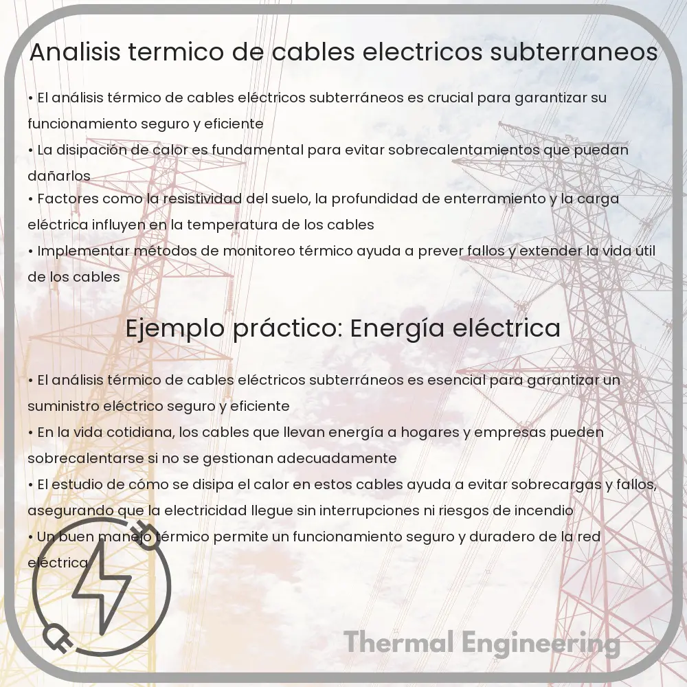 Análisis térmico de cables eléctricos subterráneos