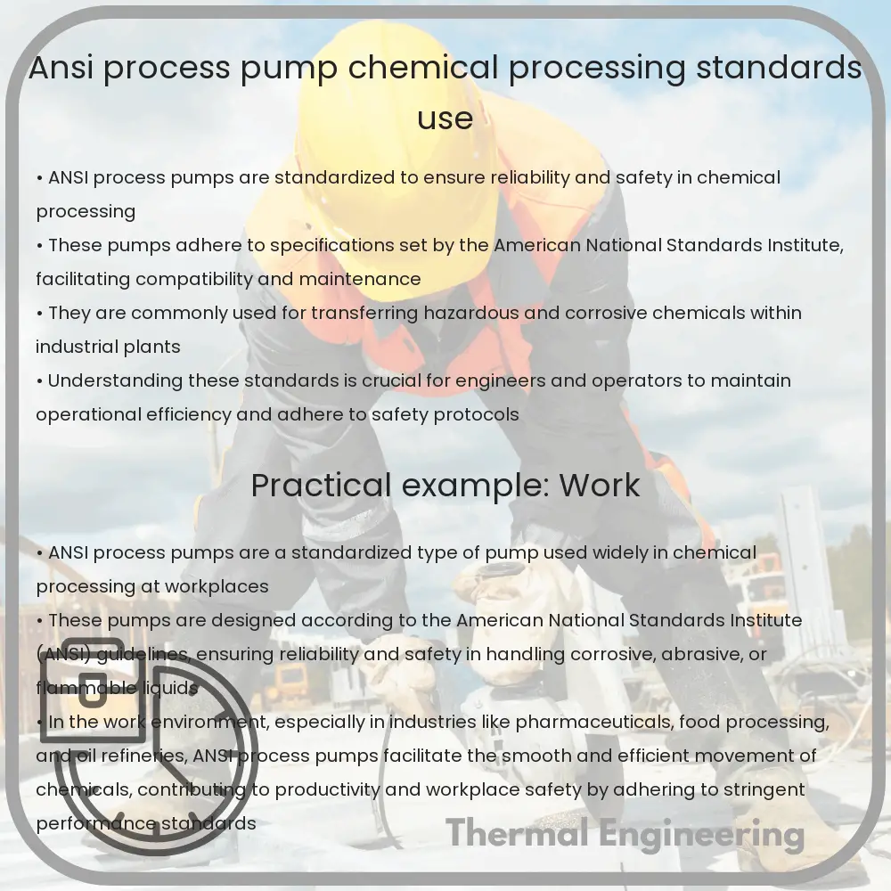 ANSI Process Pump | Chemical Processing Standards & Use