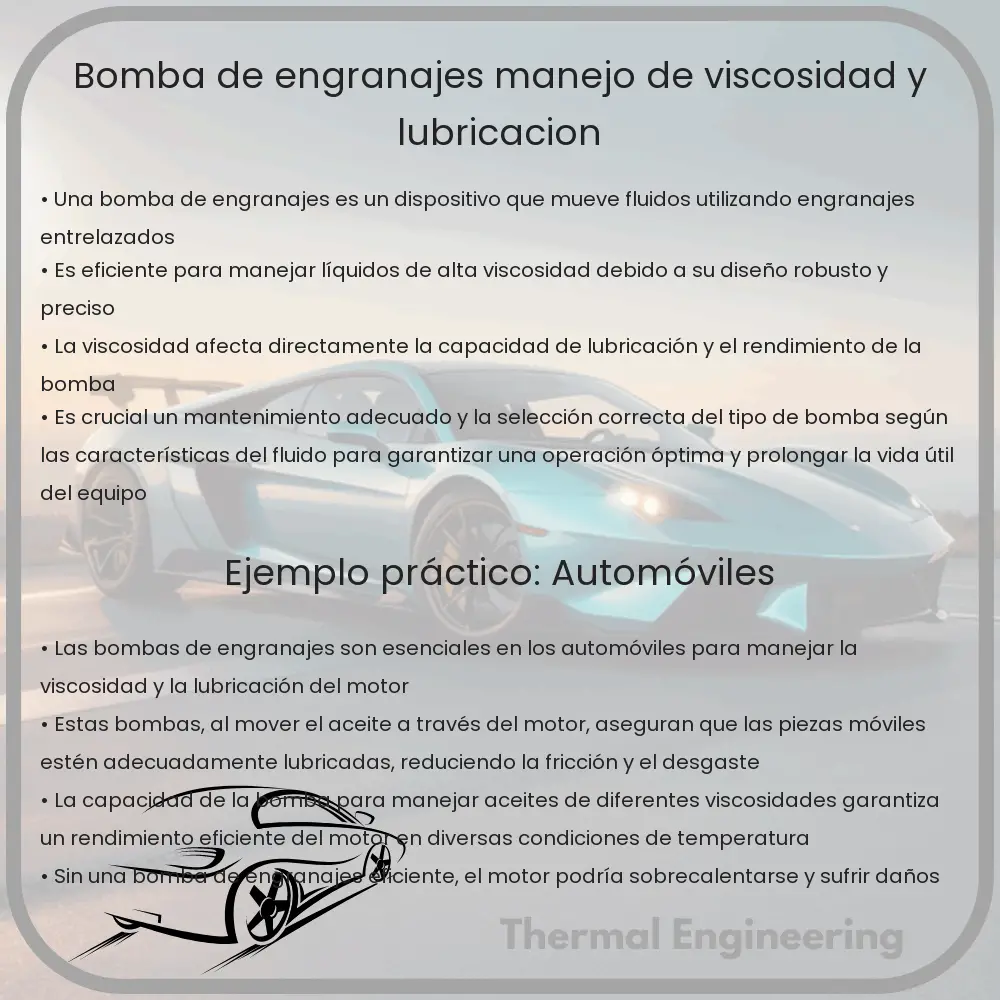 Bomba de Engranajes | Manejo de Viscosidad y Lubricación