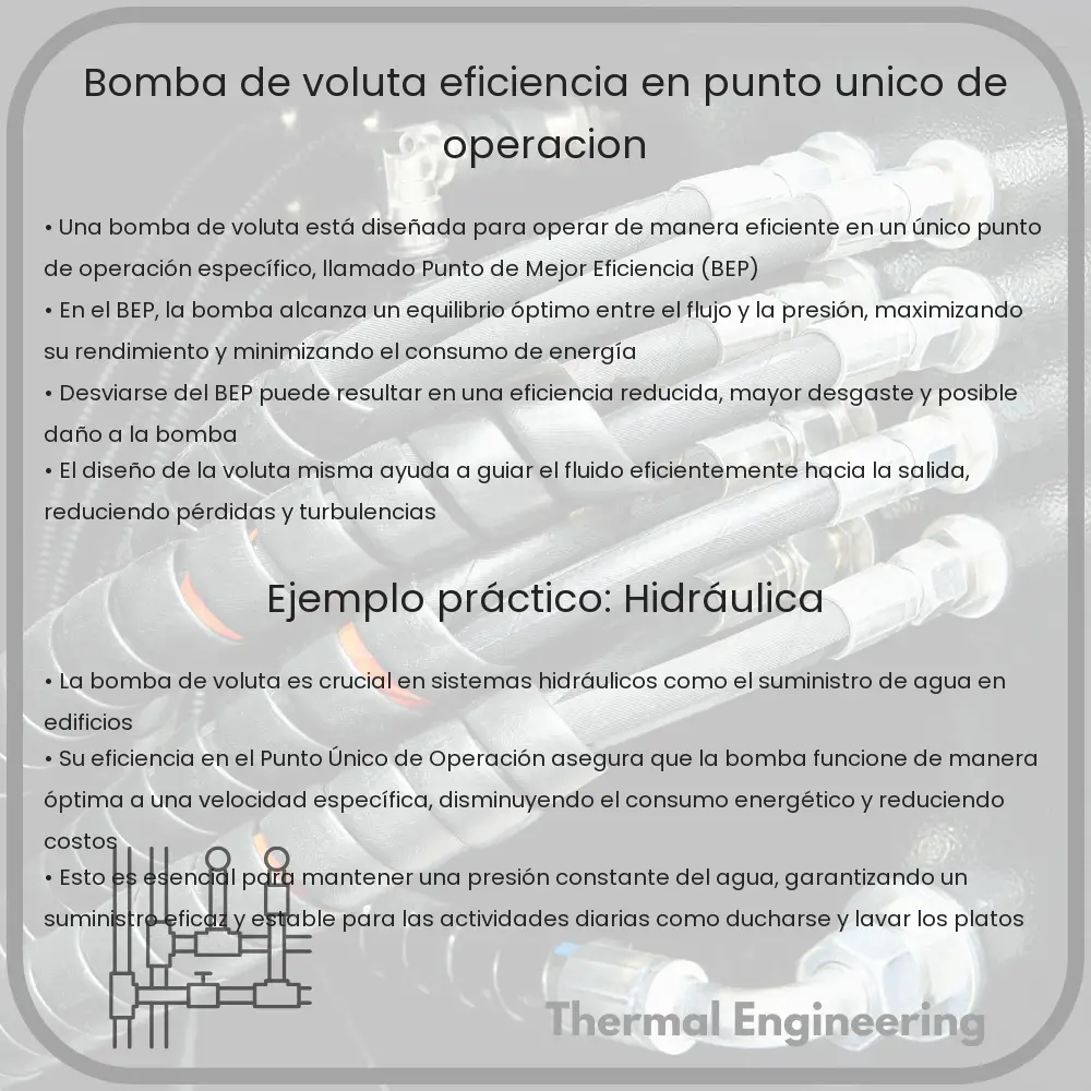 Bomba de Voluta: Eficiencia en Punto Único de Operación