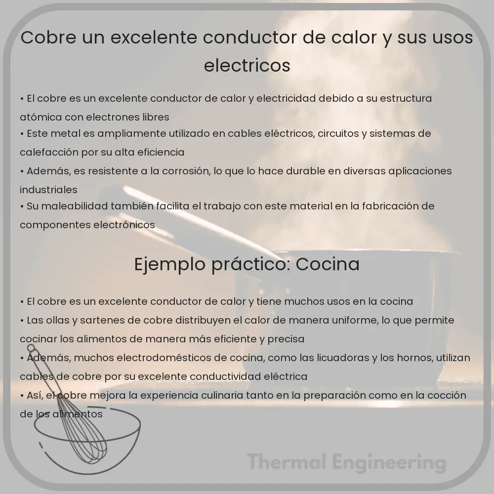 Cobre: Un Excelente Conductor de Calor y Sus Usos Eléctricos