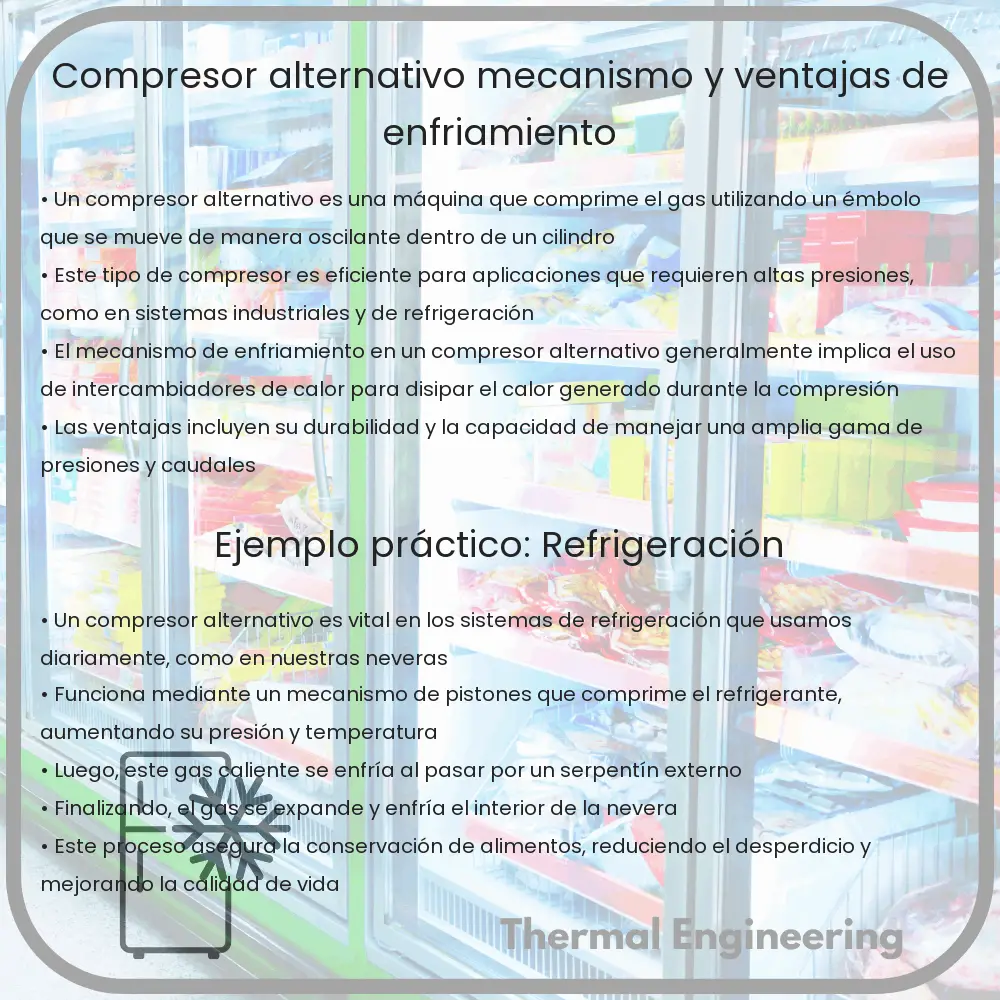 Compresor Alternativo | Mecanismo y Ventajas de Enfriamiento