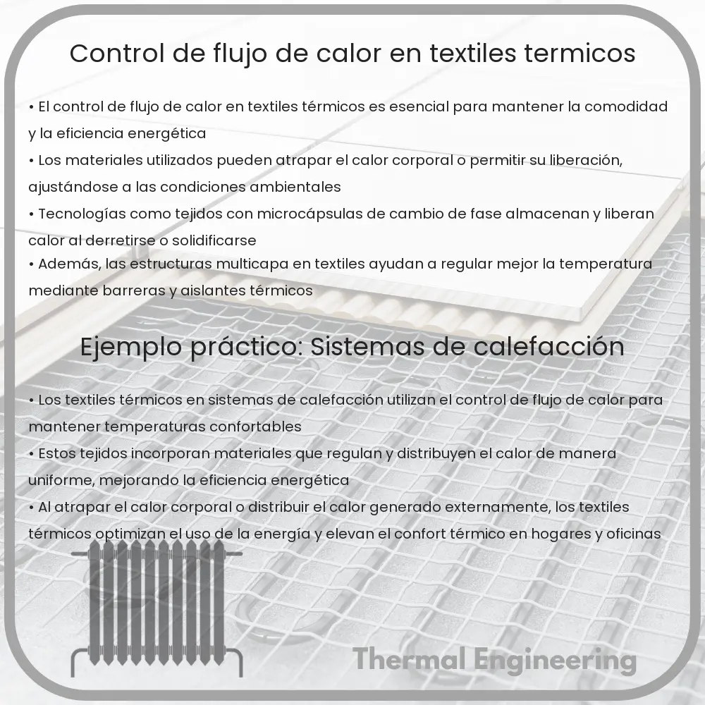 Control de flujo de calor en textiles térmicos Control de flujo de calor en textiles térmicos