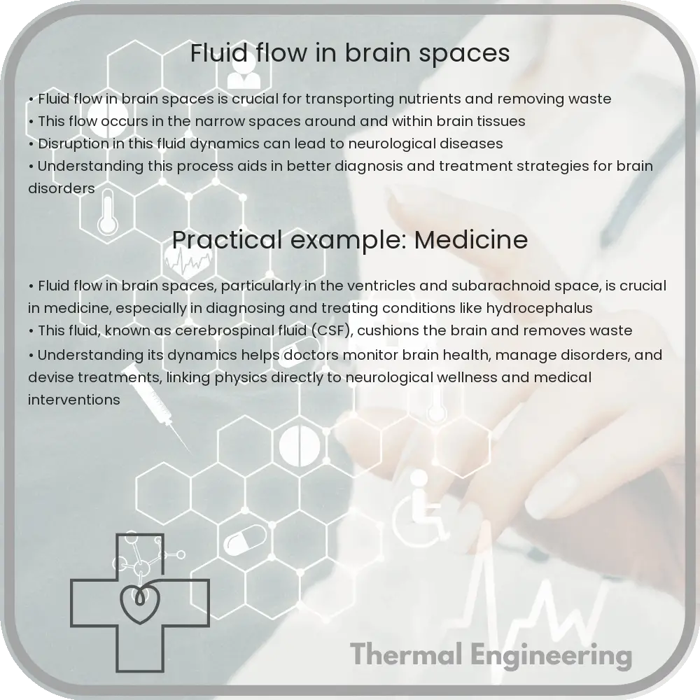 Fluid flow in brain spaces