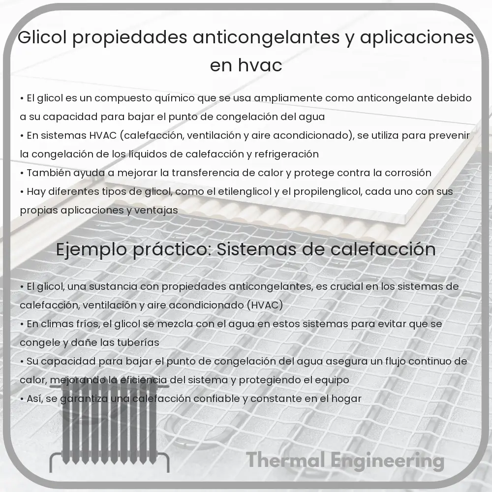 Glicol | Propiedades Anticongelantes y Aplicaciones en HVAC