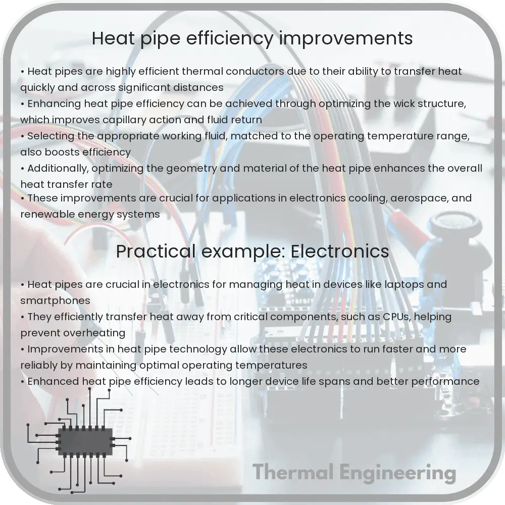 Heat pipe efficiency improvements