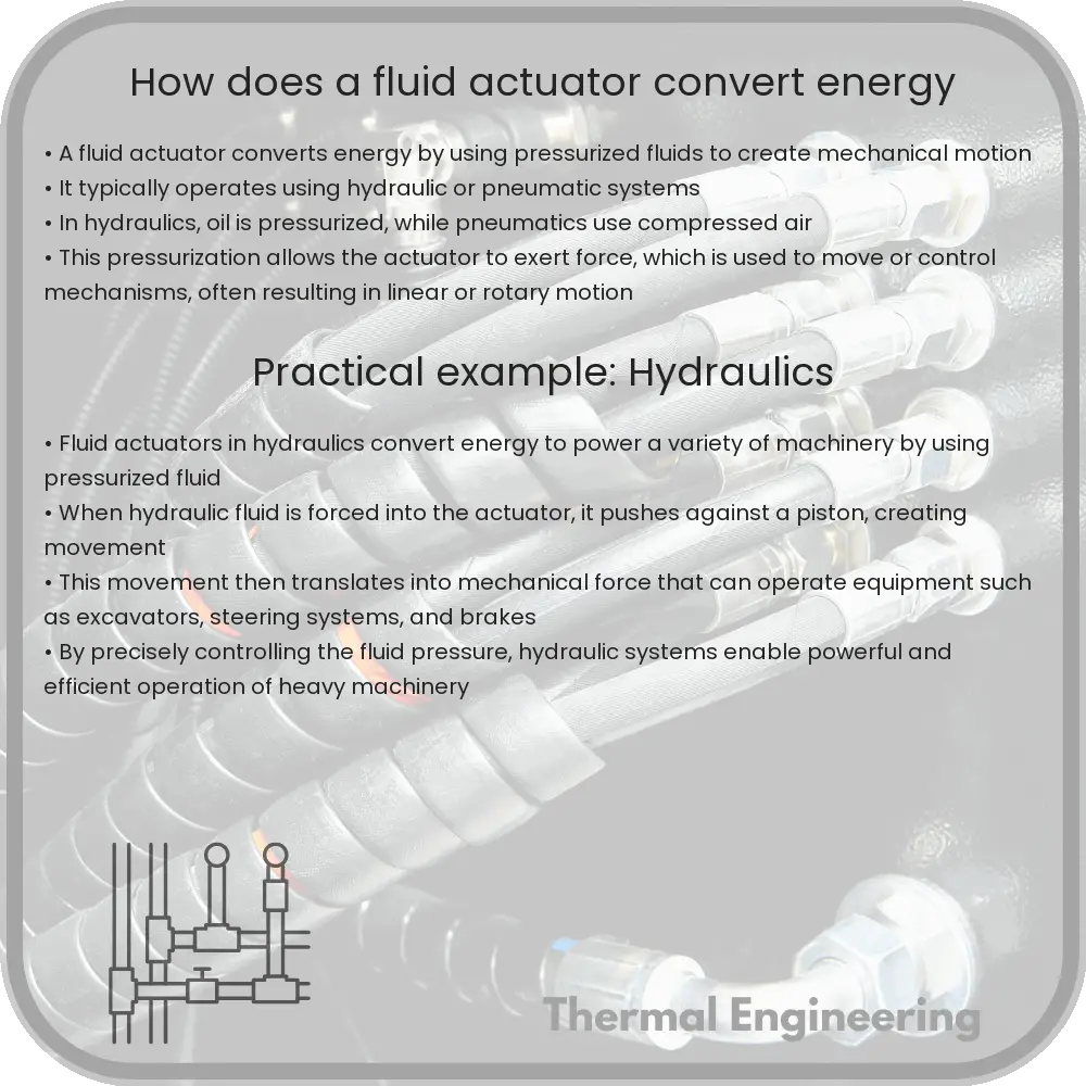 How does a fluid actuator convert energy