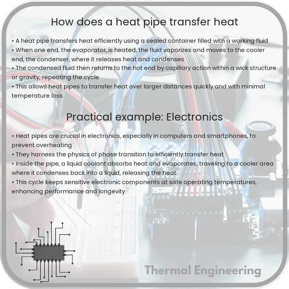 How does a heat pipe transfer heat