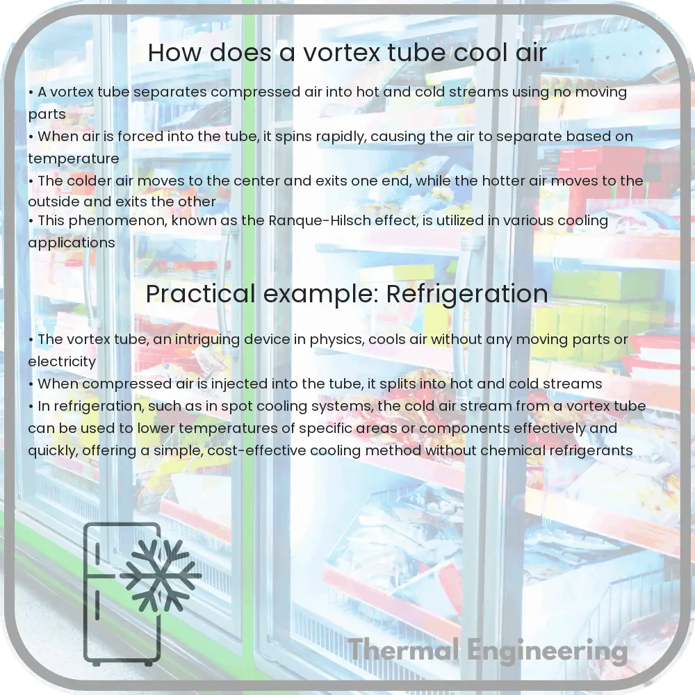 How does a vortex tube cool air