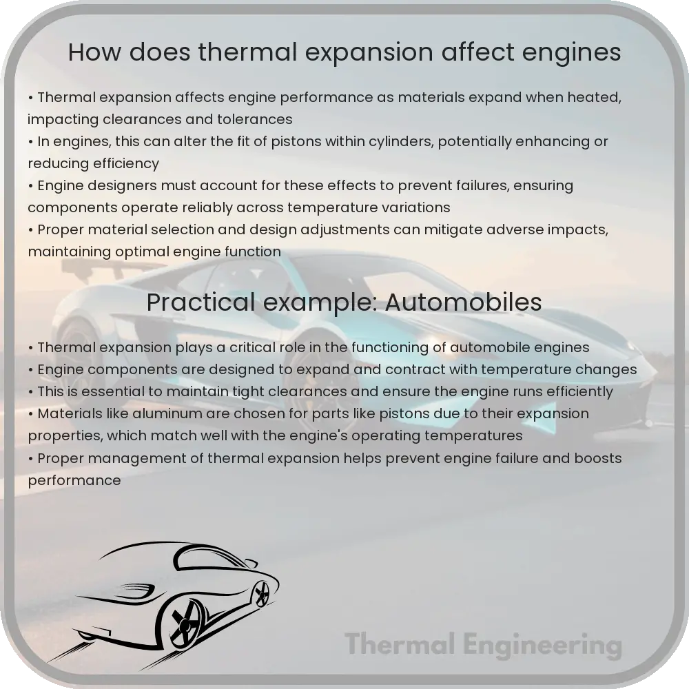 How does thermal expansion affect engines