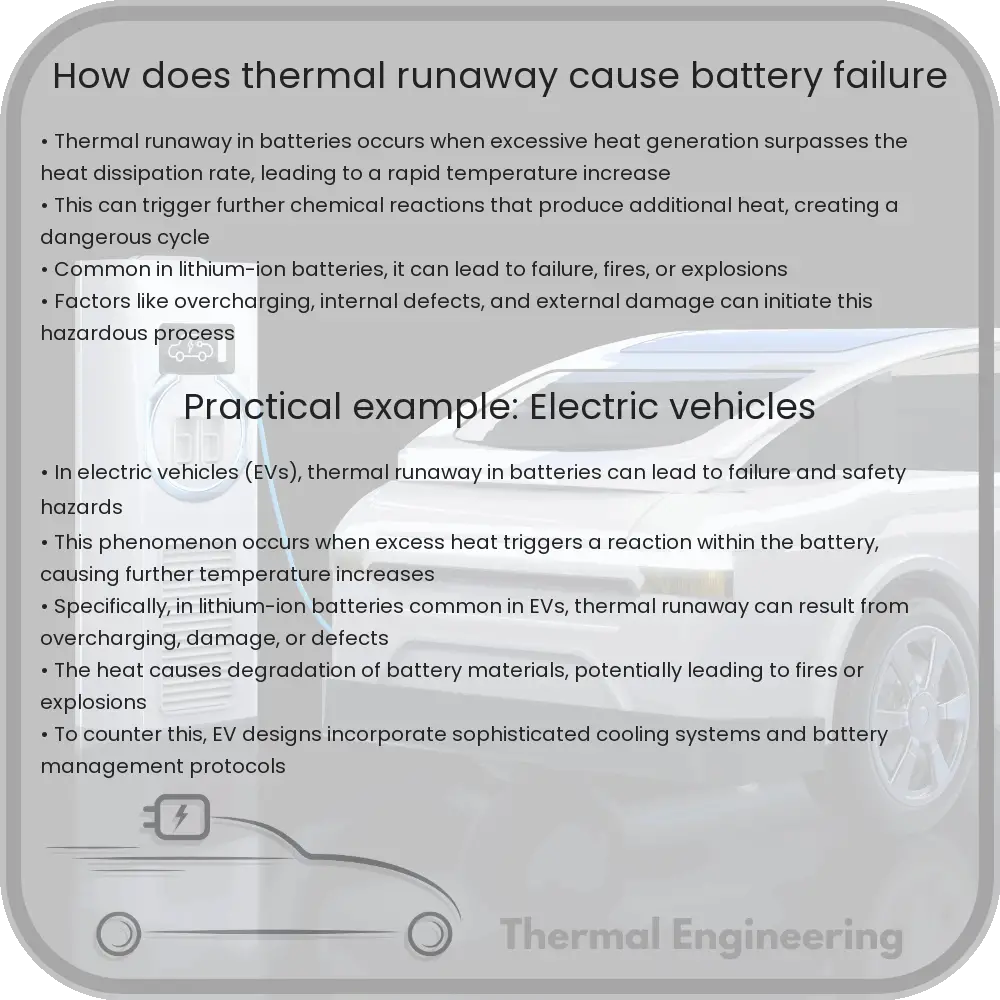 How does thermal runaway cause battery failure