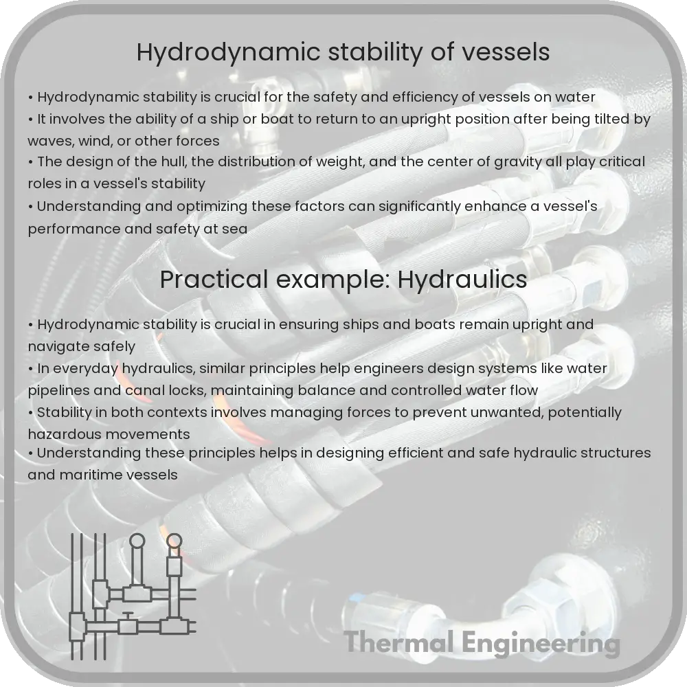 Hydrodynamic stability of vessels