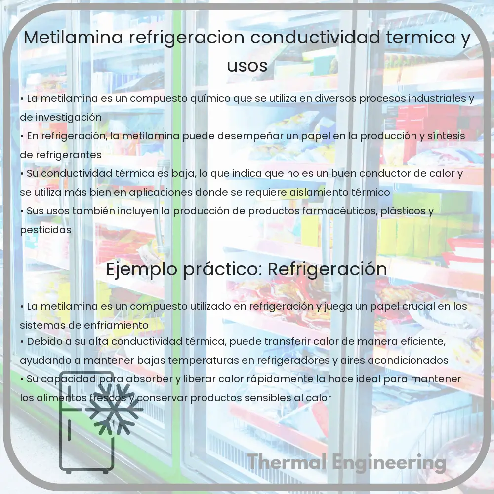 Metilamina | Refrigeración, Conductividad Térmica y Usos