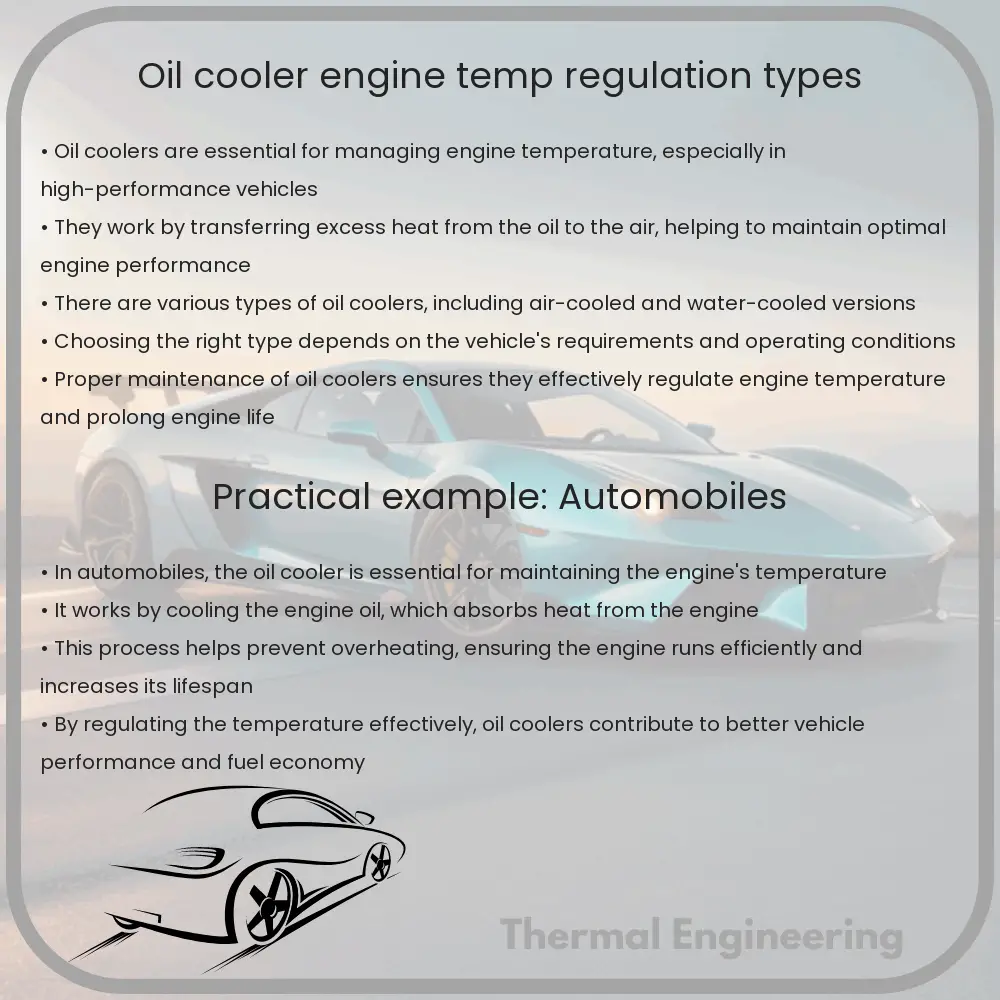 Oil Cooler | Engine Temp Regulation Types