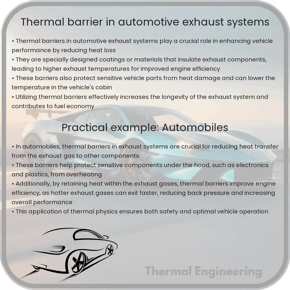 Thermal barrier in automotive exhaust systems