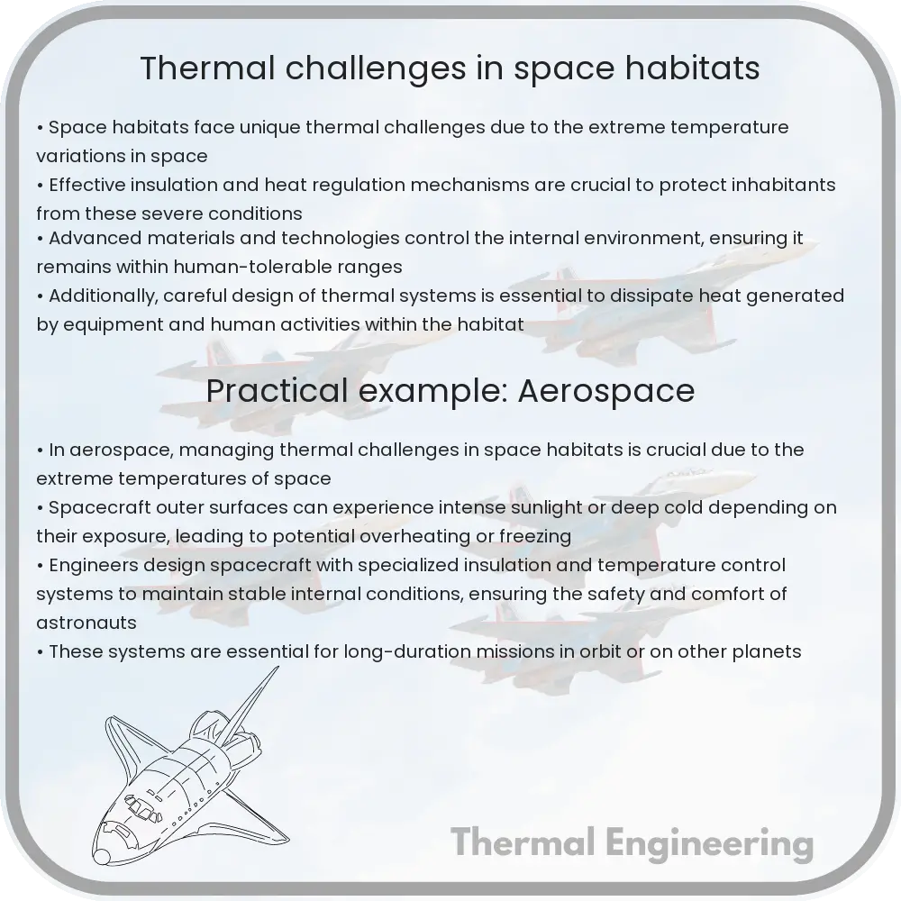 Thermal challenges in space habitats