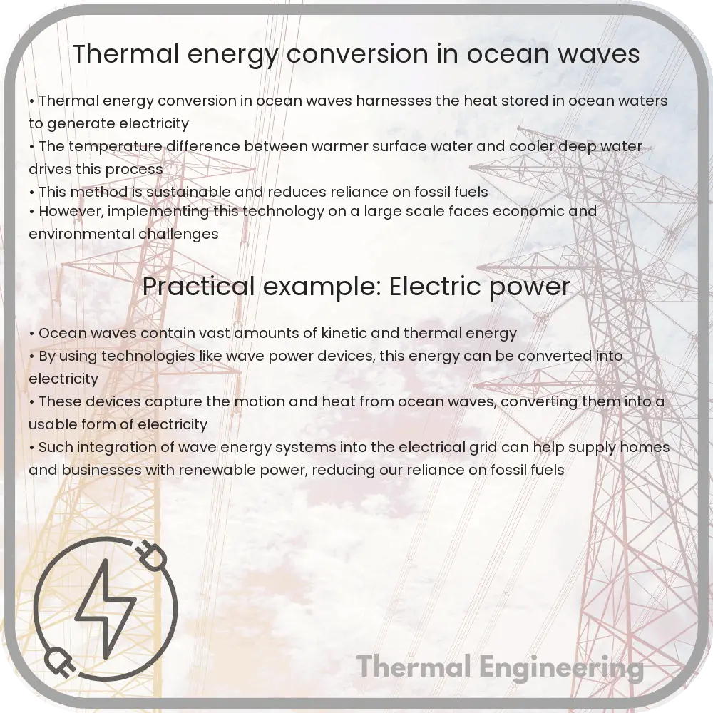 Thermal energy conversion in ocean waves