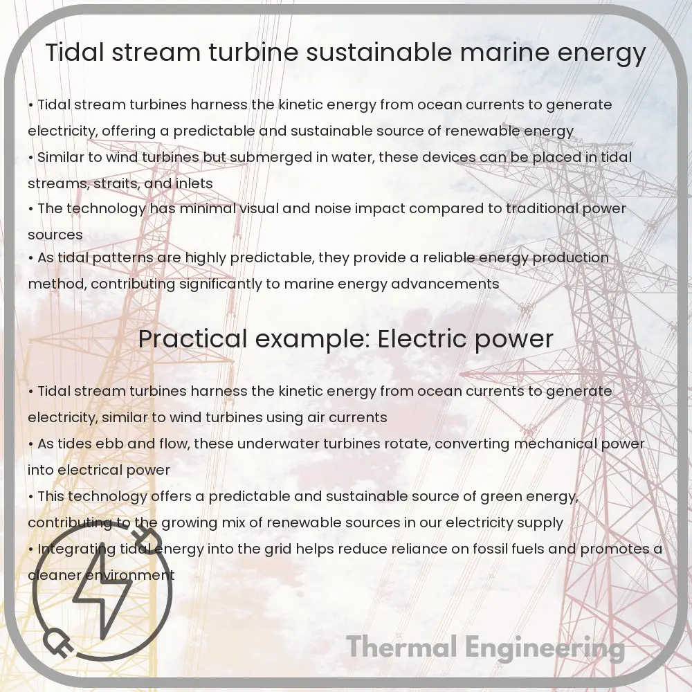 Tidal Stream Turbine Sustainable Marine Energy