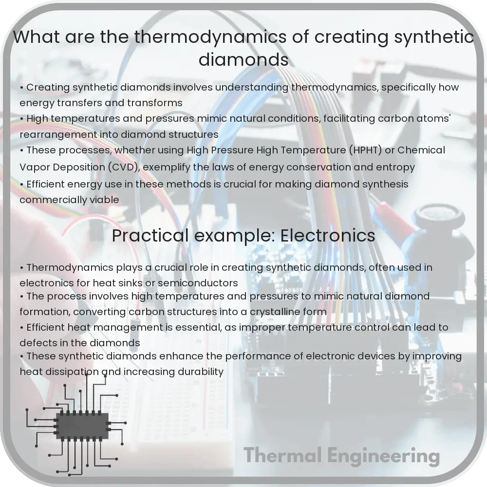 What are the thermodynamics of creating synthetic diamonds