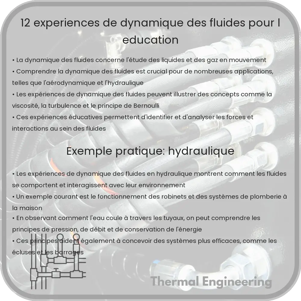 12 Expériences de Dynamique des Fluides pour l'Éducation