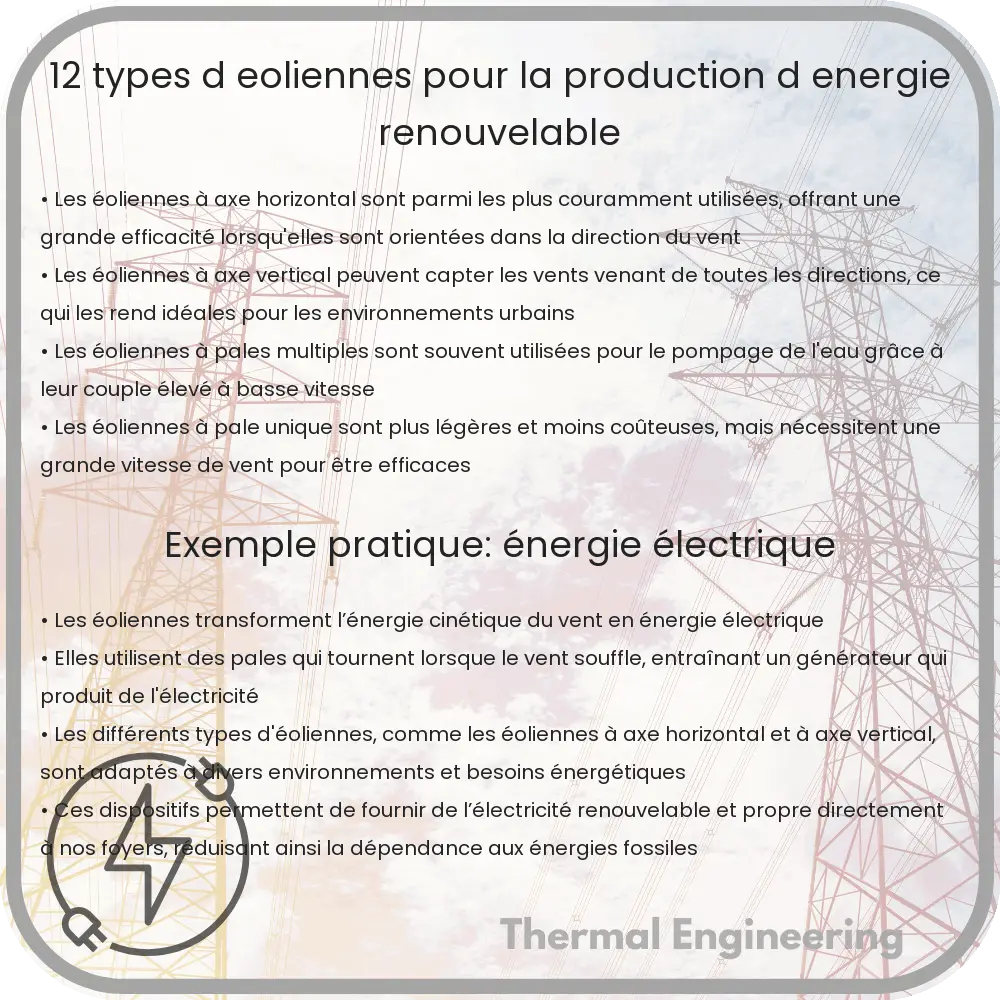 12 Types d'Éoliennes pour la Production d'Énergie Renouvelable