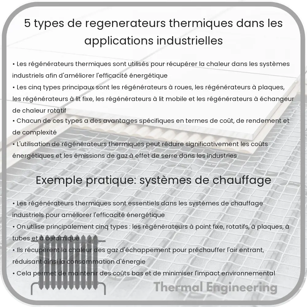 5 Types de Régénérateurs Thermiques dans les Applications Industrielles