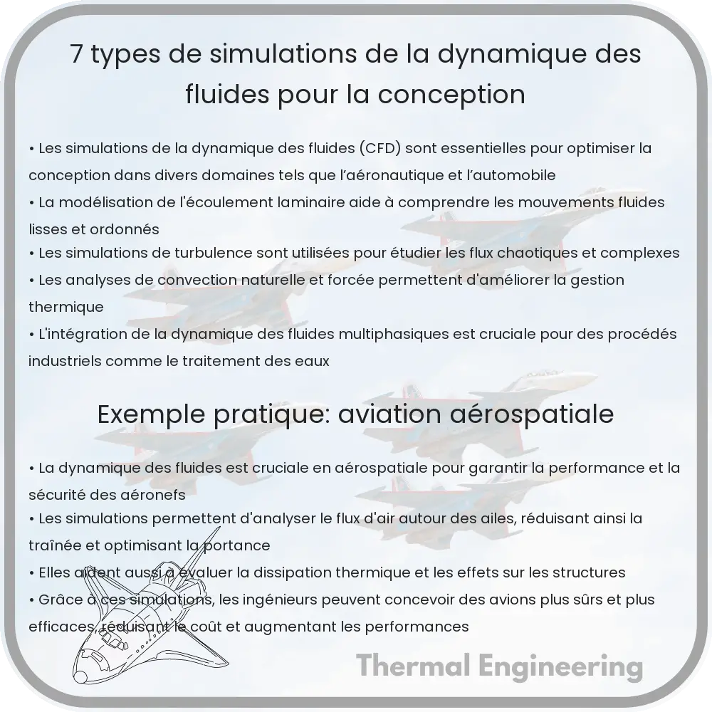 7 Types de Simulations de la Dynamique des Fluides pour la Conception