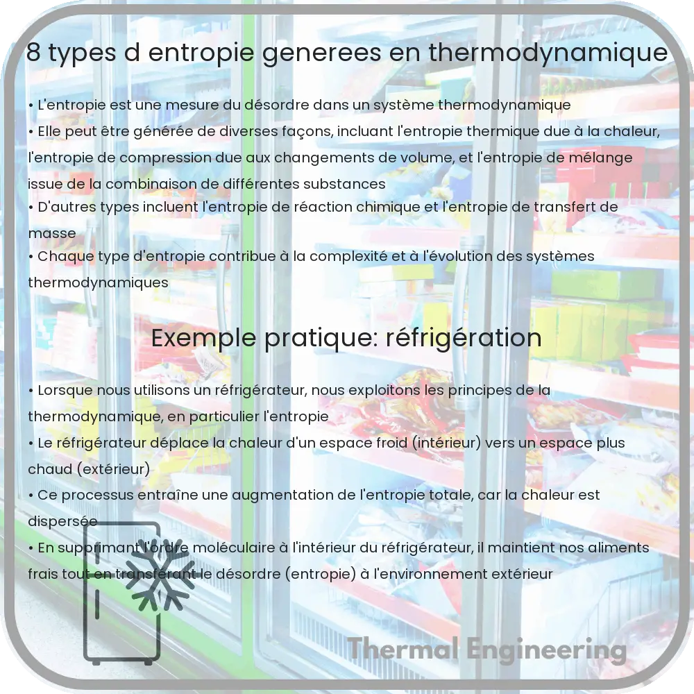 8 Types d'Entropie Générées en Thermodynamique