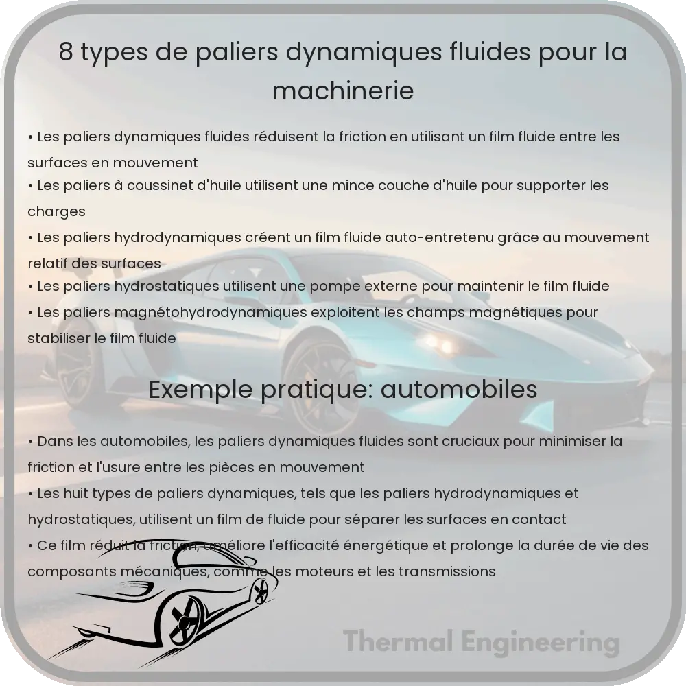8 Types de Paliers Dynamiques Fluides pour la Machinerie