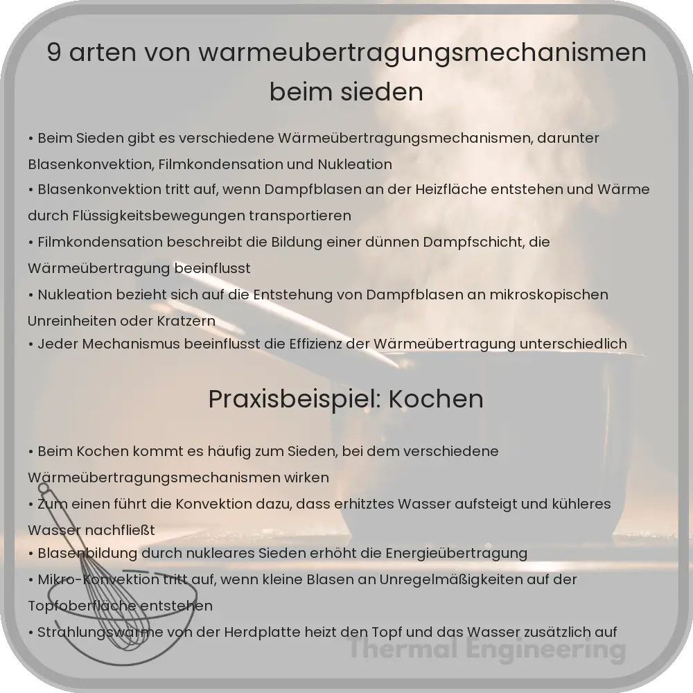 9 Arten von Wärmeübertragungsmechanismen beim Sieden