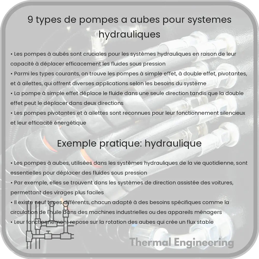 9 Types de Pompes à Aubes pour Systèmes Hydrauliques