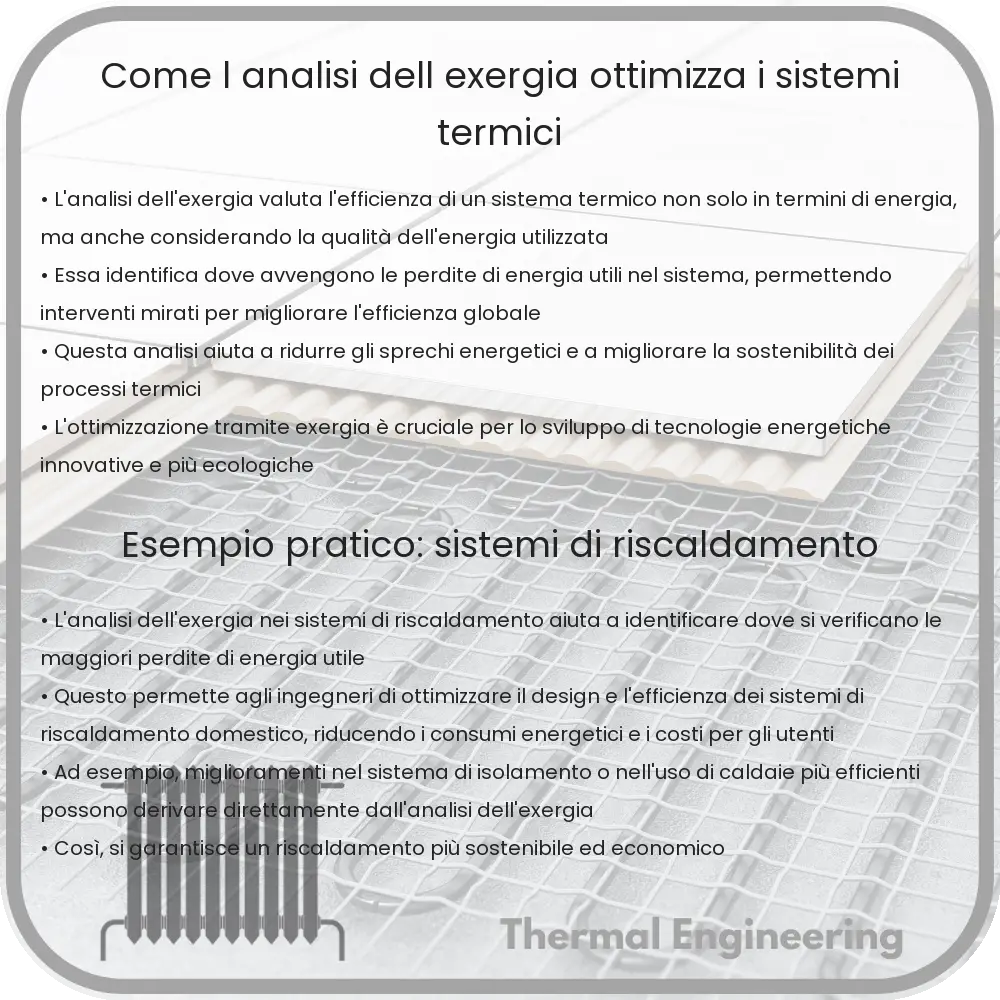 Come l'analisi dell'exergia ottimizza i sistemi termici