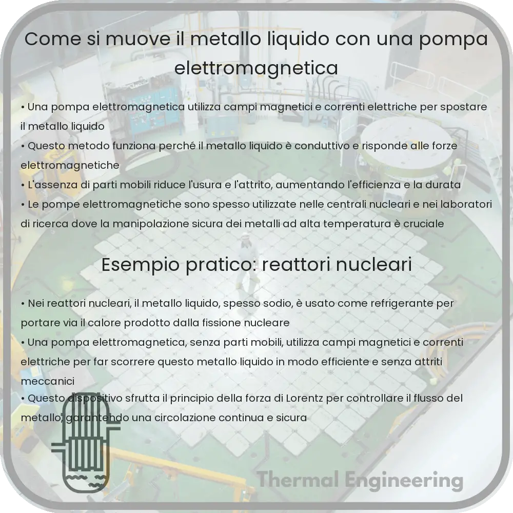 Come si muove il metallo liquido con una pompa elettromagnetica