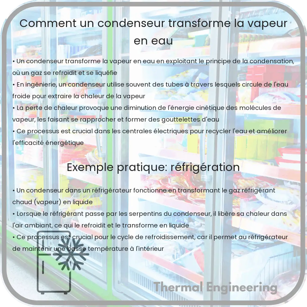 Comment un condenseur transforme la vapeur en eau