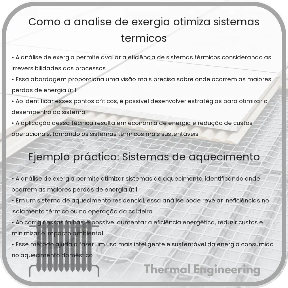 Como a análise de exergia otimiza sistemas térmicos