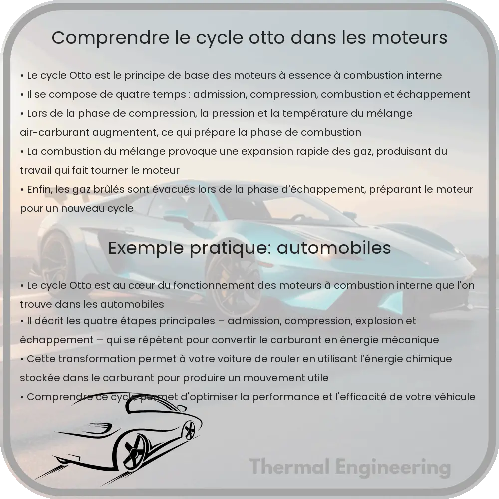 Comprendre le cycle Otto dans les moteurs