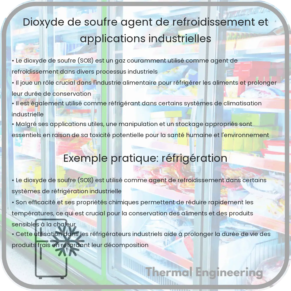 Dioxyde de Soufre | Agent de Refroidissement et Applications Industrielles