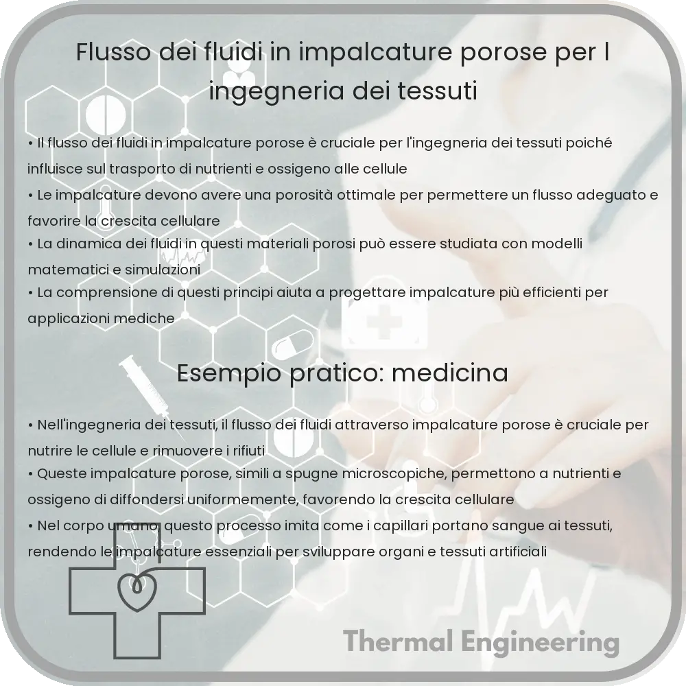Flusso dei fluidi in impalcature porose per l'ingegneria dei tessuti