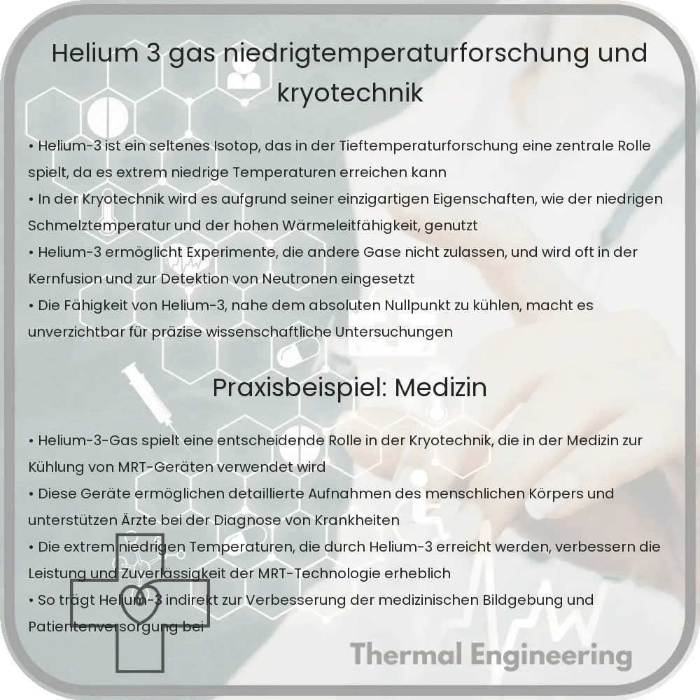 Helium-3-Gas: Niedrigtemperaturforschung und Kryotechnik