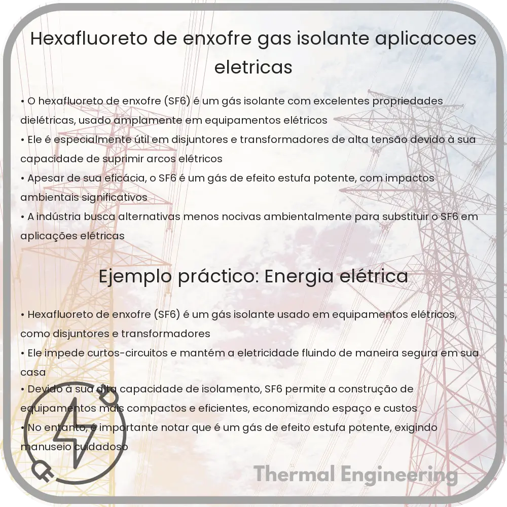 Hexafluoreto de Enxofre | Gás Isolante, Aplicações Elétricas