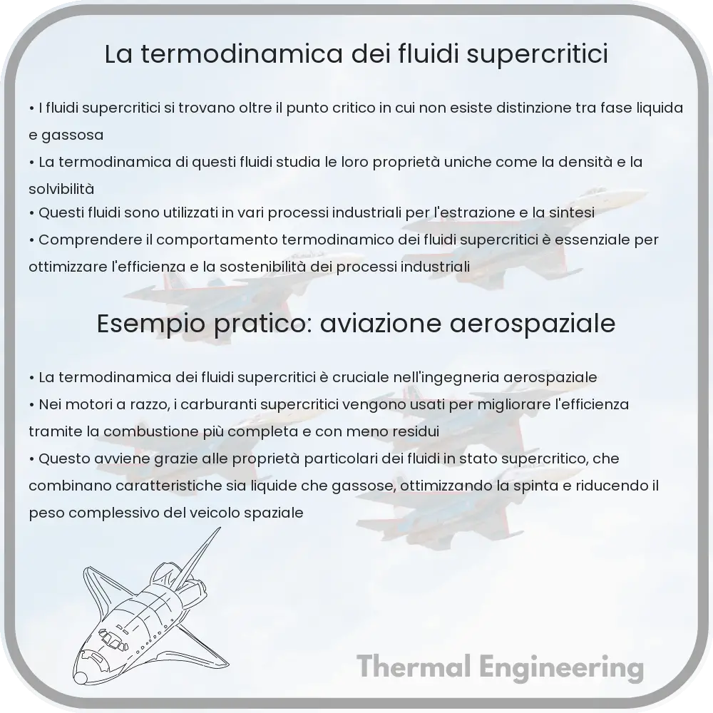 La termodinamica dei fluidi supercritici