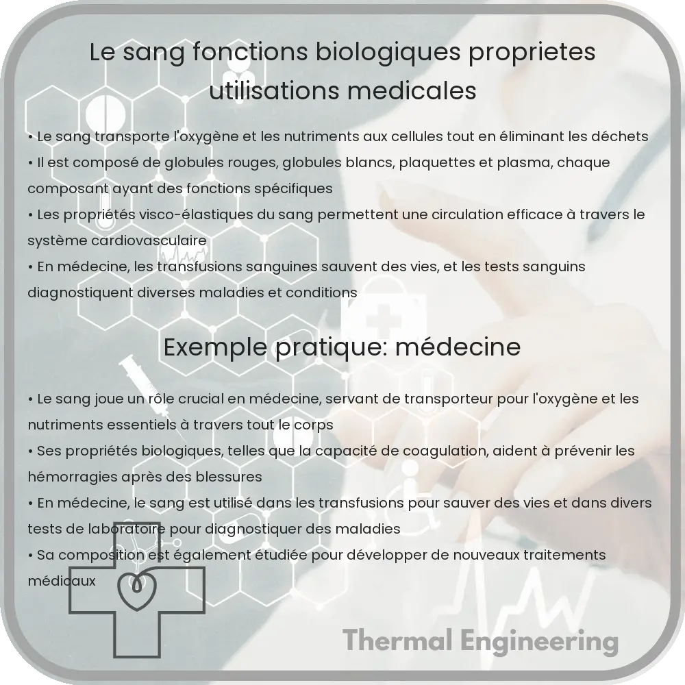 Le sang | Fonctions biologiques, propriétés, utilisations médicales