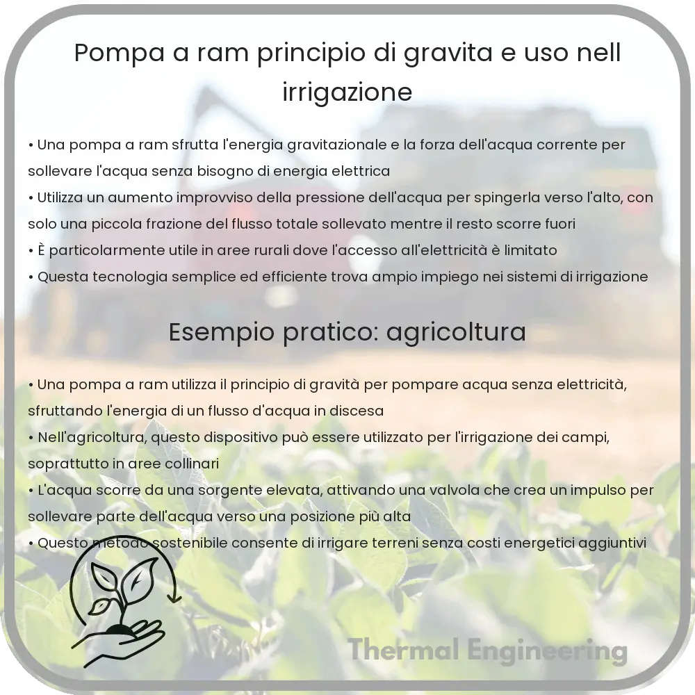 Pompa a Ram: Principio di Gravità e Uso nell'Irrigazione