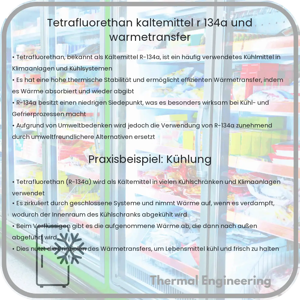 Tetrafluorethan: Kältemittel R-134a und Wärmetransfer