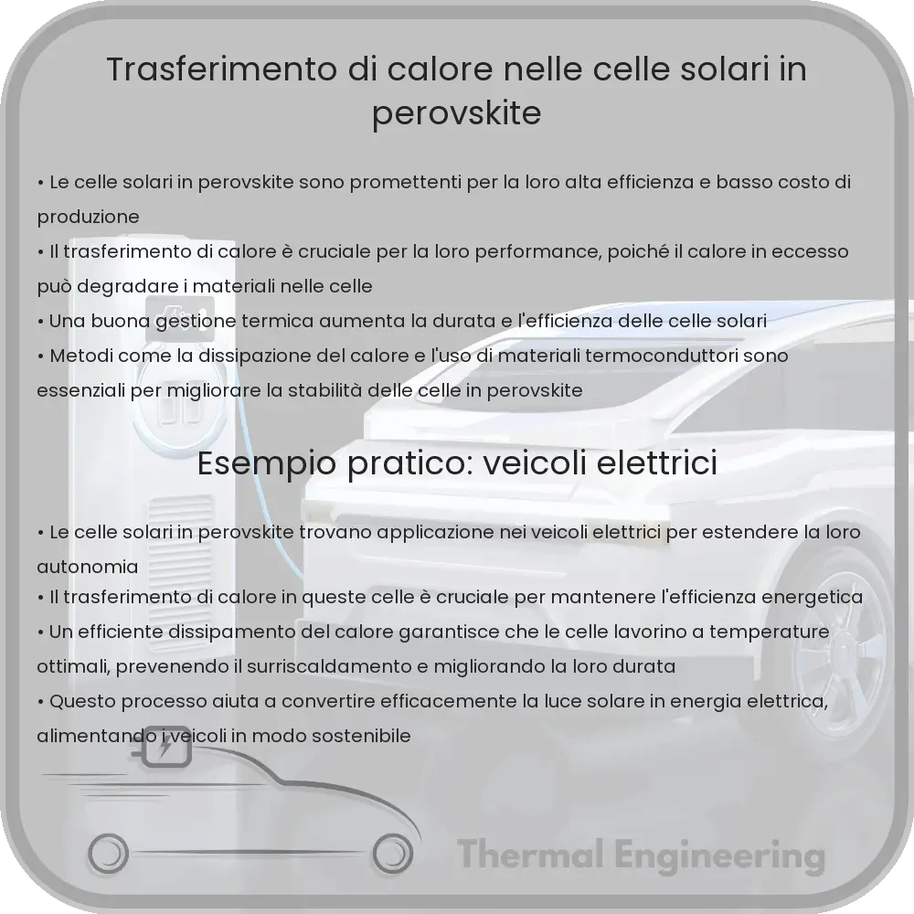 Trasferimento di calore nelle celle solari in perovskite