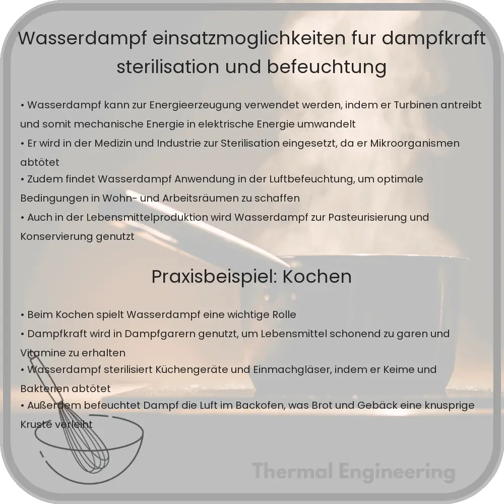 Wasserdampf | Einsatzmöglichkeiten für Dampfkraft, Sterilisation und ...